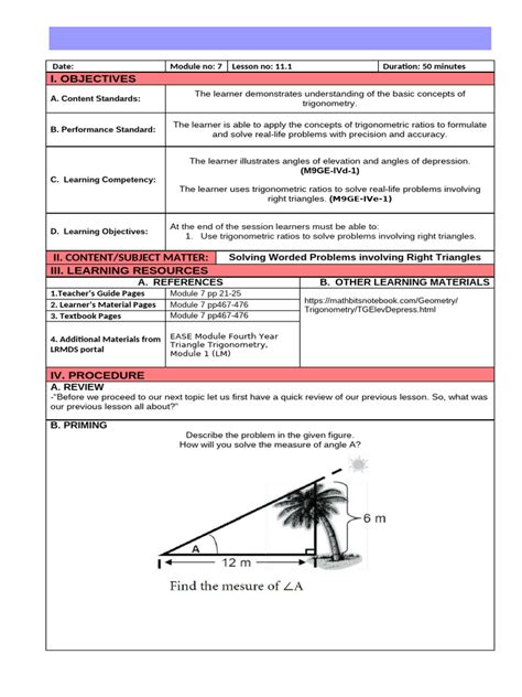 g9 lp module 7 lesson 11 1 solving worded problems involving right