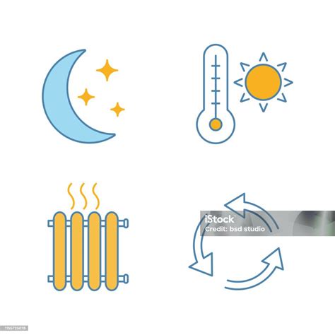 Air Conditioning Icons Stock Illustration Download Image Now Air Conditioner Blue Climate