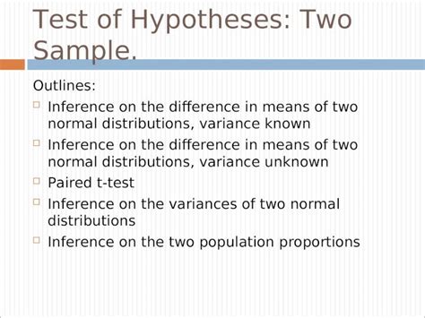 ppt test of hypotheses two sample dokumen tips