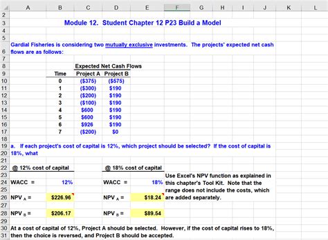Solved For Question B How Do You Construct Npv Profiles For