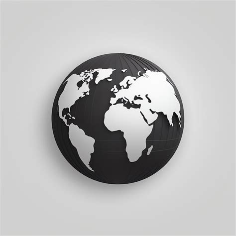 Premium Photo A Black And White Globe With White World Map