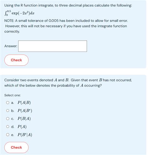 Solved Using The R Function Integrate To Three Decimal