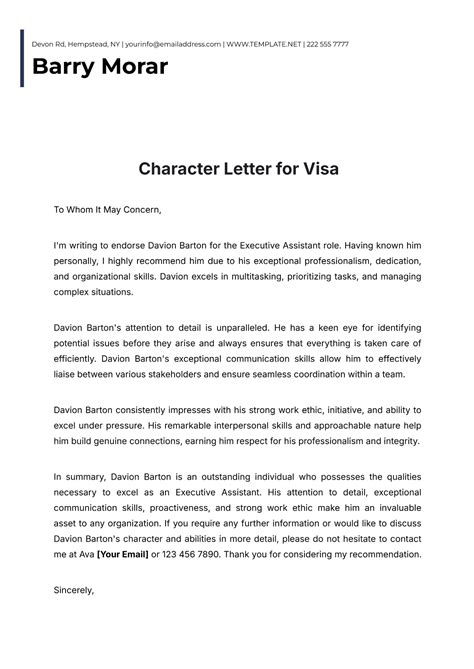 Free Character Letter For Rental Template Edit Online And Download