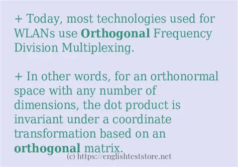 In Sentence Examples Of Orthogonal Englishteststore Blog