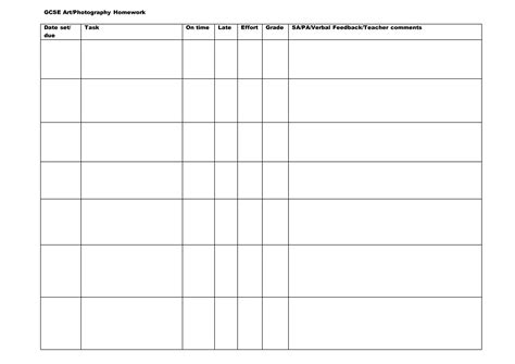 Homework Log Gcse Ppt