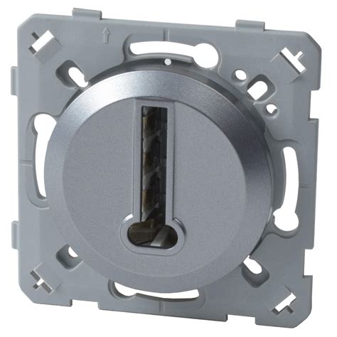 Prise Téléphone à Assembler Epure Lexman Gris Aluminium Leroy Merlin