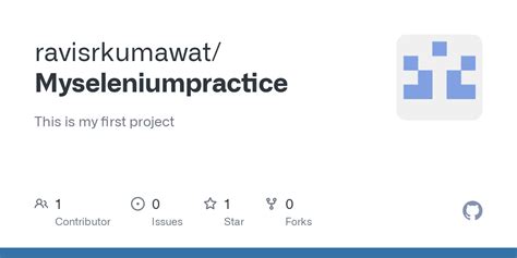 Github Ravisrkumawatmyseleniumpractice This Is My First Project