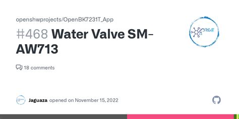 Water Valve SM AW Issue Openshwprojects OpenBK T App GitHub