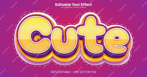 Premium Vector Cute Editable Text Effect In Modern Trend Style