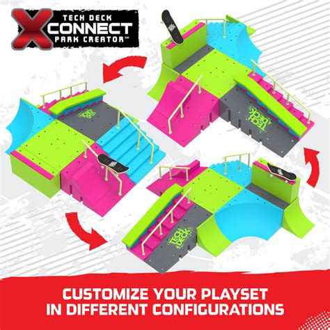 Tech Deck Neon Mega Park X Connect Creator Customizable Glow In The