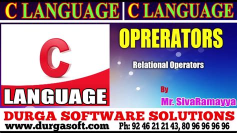 C Language Tutorialonlinetrainingoperatorsrelational Operators By