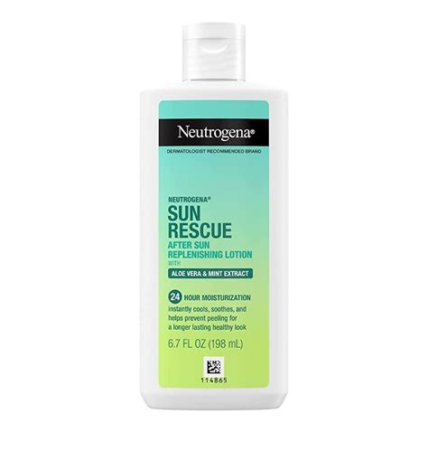 Neutrogena Sun Rescue 애프터 선 리플레니싱 로션 알로에 베라 민트 추출물 및 비타민 E 티몬