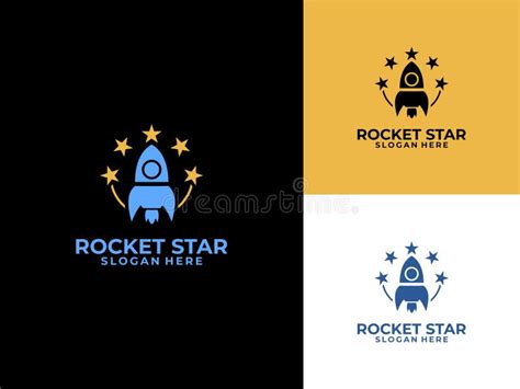 Rocket And Stars Logo Design Start Up Or Rocket Launch Logo Design Icon Luxury Rocket Star