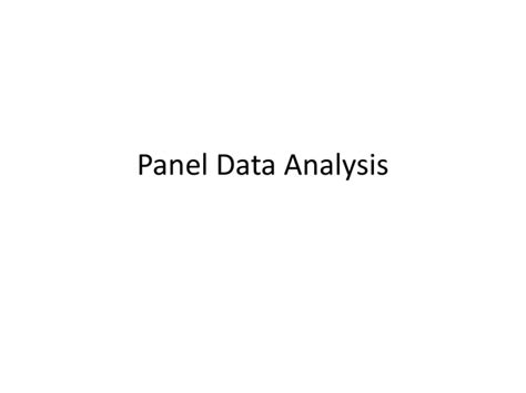 Panel Data Analysis