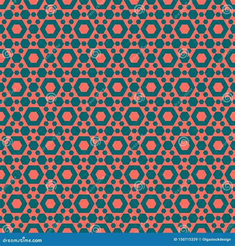 Vector Geometric Seamless Pattern Simple Colorful Perforated Hexagons Texture Stock Vector