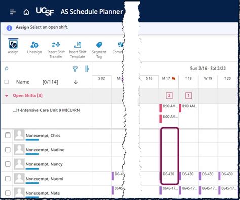 Opening Shift Assignments In Mytime Advanced Scheduling Controller S