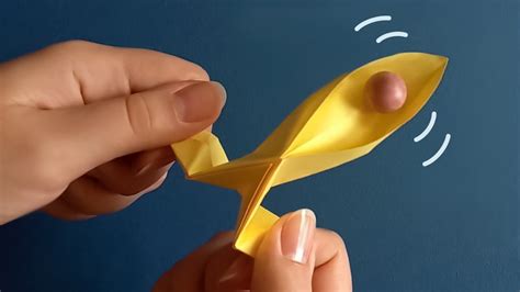 Мини Катапульта Оригами • Подвижная игрушка из бумаги без клея ...