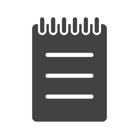 Notepad Glyph Black Icon Vector Art At Vecteezy