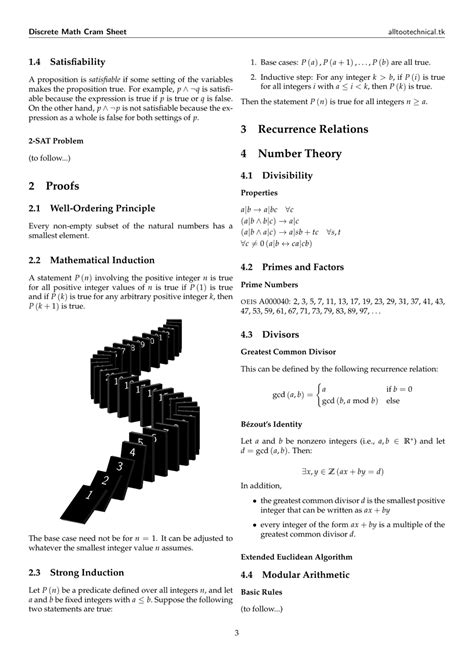 Discrete Math Cheat Sheet Download Printable Pdf Templateroller