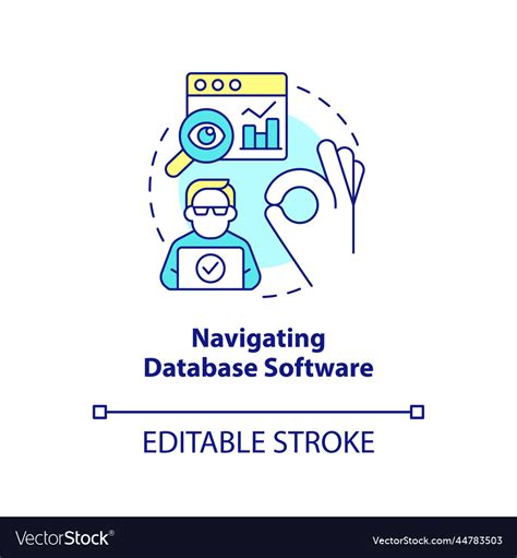 Navigating Database Software Concept Icon Vector Image