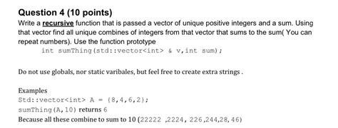 Solved Question Points Write A Recursive Function Chegg
