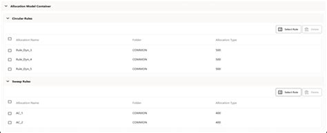 Allocation Model Container Pane