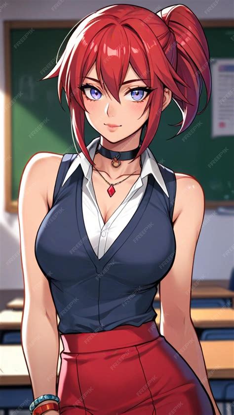 Premium Photo Anime Girl With A Necklace On Her Neck