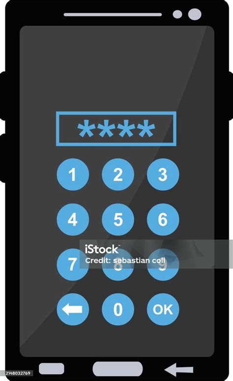 Vector Illustration Icon Cellphone Keyboard Numerical Access Security