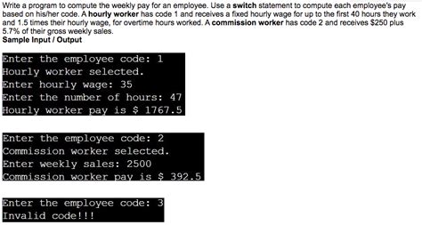 solved write a program to compute the weekly pay for an