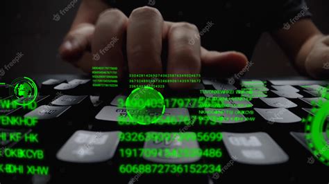 Premium Photo Man Working On Laptop Computer Keyboard With Graphic User Interface Gui Hologram