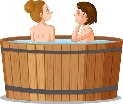 Two Women In Hot Tub Spa 13651269 Vector Art At Vecteezy