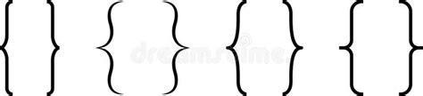 Curly Braces Double Symmetric Brackets Vector Typography Symbols Pair Frames For Punctuation