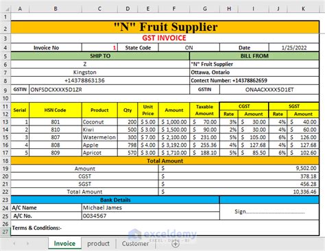 Create GST Invoice Format In Excel Methods