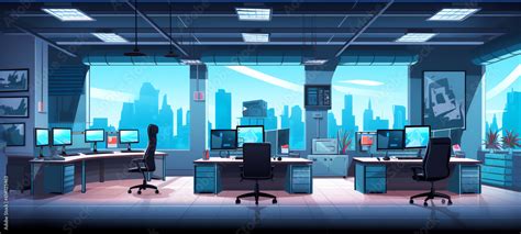 Generative Ai Computer Class Open Space Office Interior Empty School