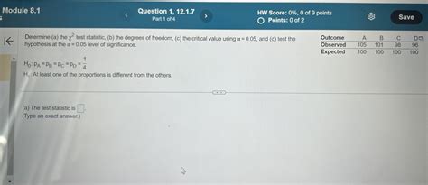 Solved Determine a the χ test statistic b the degrees Chegg com