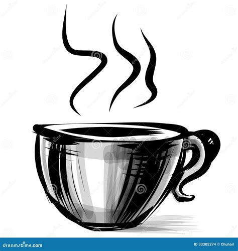 Cup With Steam Stylized On White Stock Vector Illustration Of Chocolate Cafe