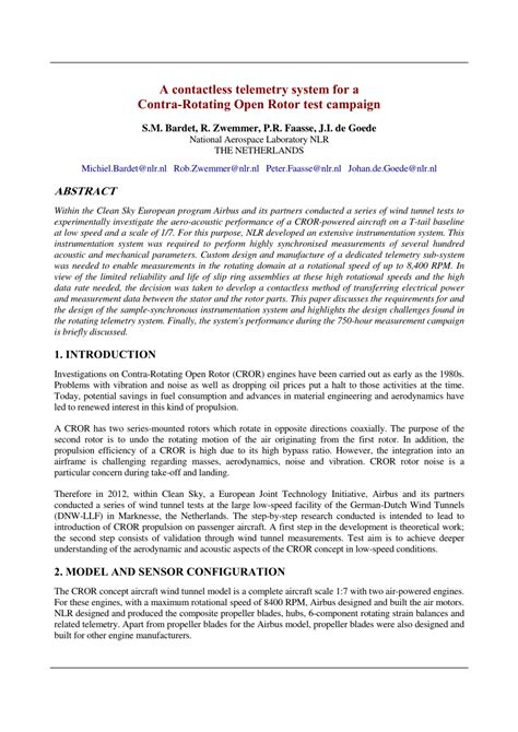 pdf a contactless telemetry system for a contra rotating open rotor