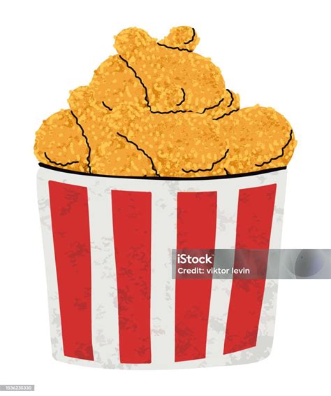 패스트 푸드 날개 만화 아이콘 세트의 양동이 간단한 플랫 스타일 거리 높은 칼로리 음식 그림 감자 요리에 대한 스톡 벡터 아트