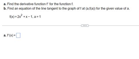 Solved A ﻿find The Derivative Function F ﻿for The Function