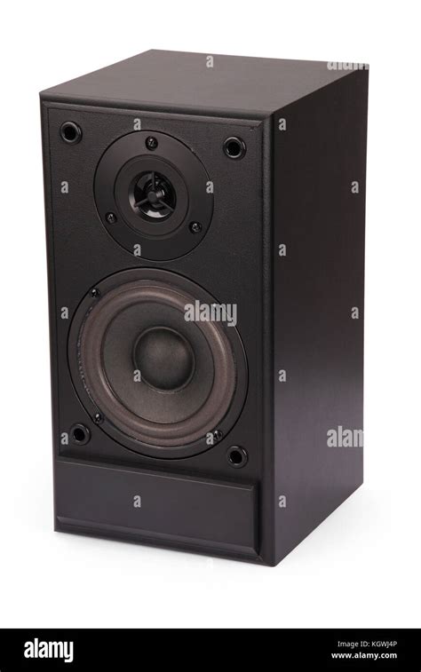 Black sound speakers isolated over the white background with soft ...
