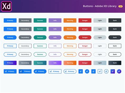 Adobe XD Button Library Free PSD Templates