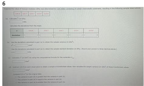 Solved Calculate The Deviations From The Mean B Use The