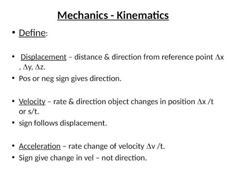 PPTX Mechanics Kinematics DOKUMEN TIPS
