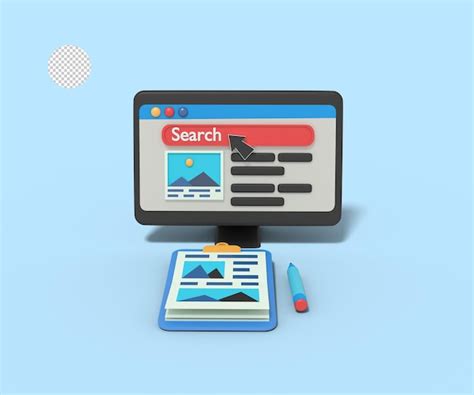 premium psd 3d illustration of website layout design on computer
