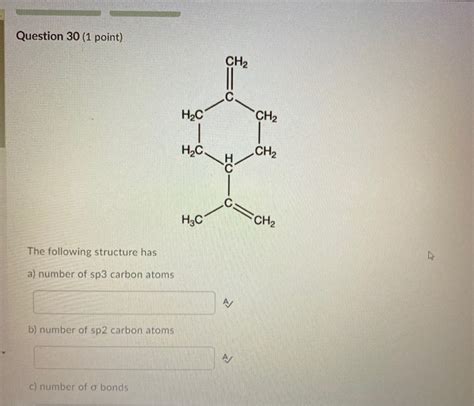 Solved Question 30 (1 point) НАС CH2 HC CH2 H2C ECH₂ The | Chegg.com