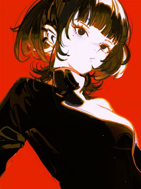 John Kafka Original Commentary Highres 1girl Black Eyes Black