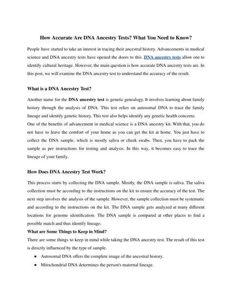 Ppt How Accurate Are Dna Ancestry Tests Powerpoint Presentation Free Download Id 13711065