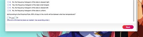 Solved The Following Data Represent The High Temperature