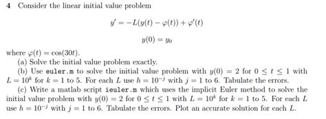 solved 4 consider the linear initial value problem y 0 yo