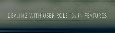 dealing with user role ids in features appnovation